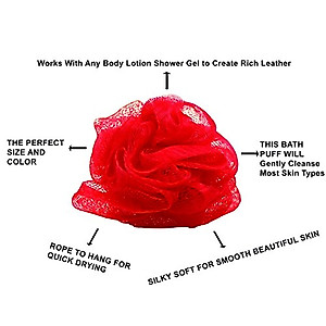 Bath and Body - Spa Gift Baskets for Women & Girls, Spa Kit Birthday Gift Includes Love of Rose Scent Shower Gel, Bubble Bath, Body Lotion, Bath Salt, Red Bath Puff and Heart Bath Bomb