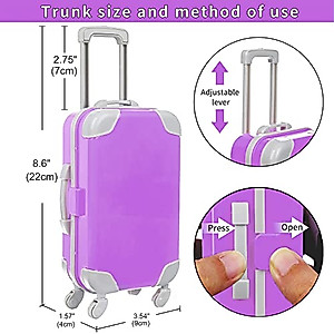 Mermaid 18 inch Doll Clothes and Doll Accessories Case Luggage Travel Play Set Include Suitcase, Dresses, Bag, Camera, Glasses, Pillow, Eyeshade Etc (No Doll)