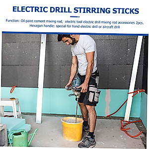 SEWOART Drill Mixer 2 Pcs stirring rod Electric Cement Mixer grout portable hand blender electric Drill Attachment Paddle concrete tools bling accessories Cement s alloy heavy Model