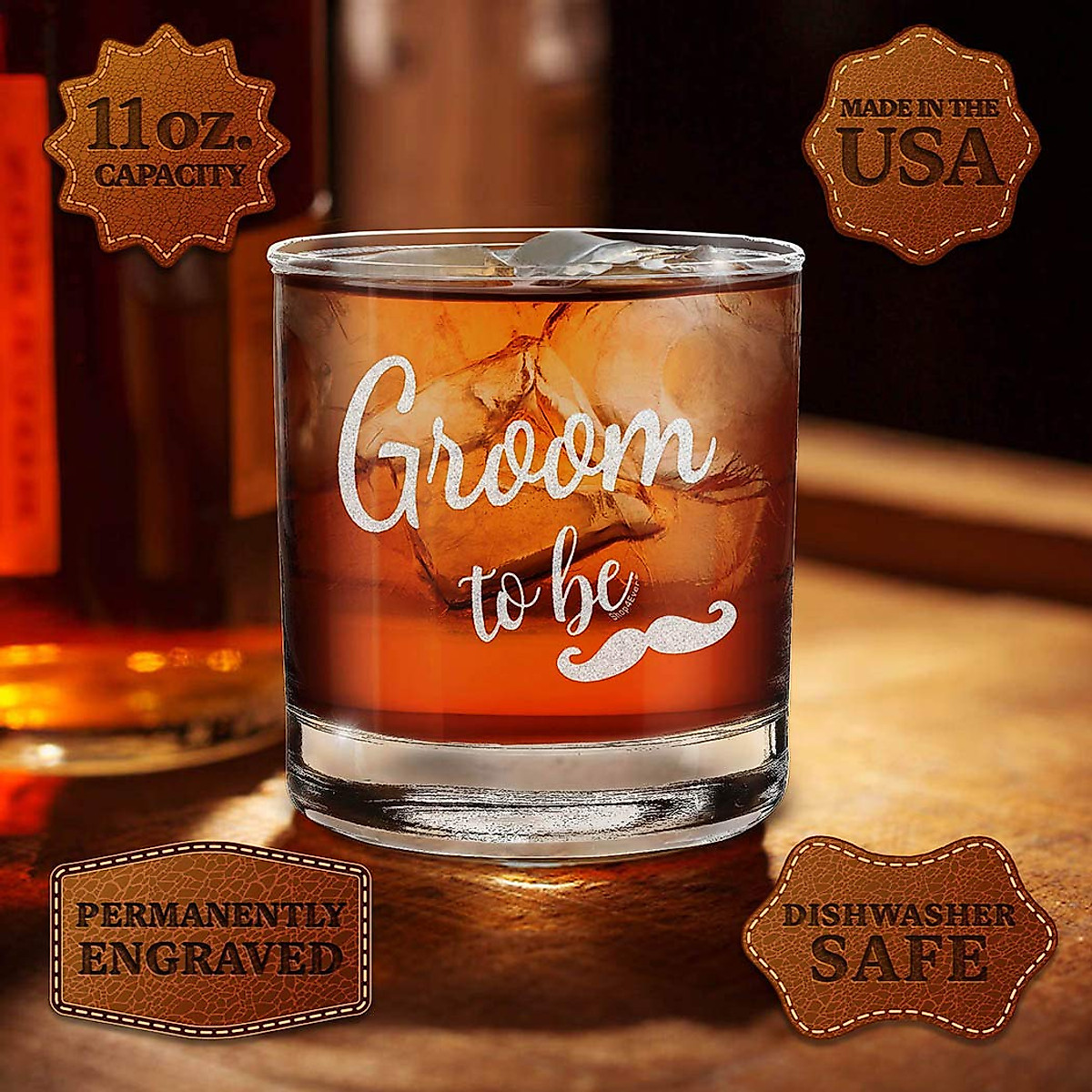 shop4ever® Groom To Be Engraved Whiskey Glass