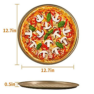 COOKWIN 2 Pack Pizza Pan,Pizza Pan for Oven,12.6 Inch Pizza Baking Pan,Non-Stick Golden Carbon Steel pizza pan with holes,Organosilicon Coated Crisper Pan,Dishwasher Safe