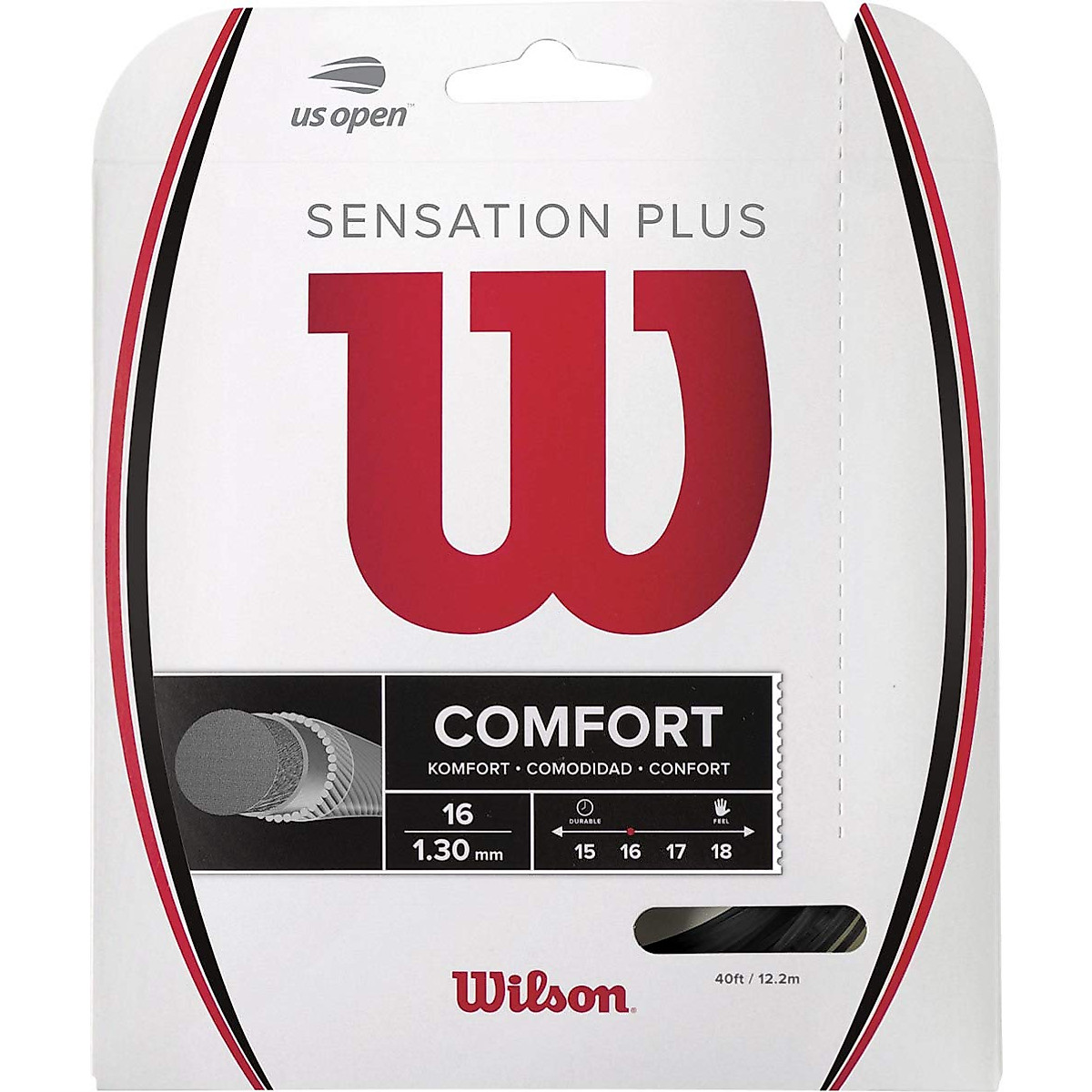 Wilson Sensation Plus 16 Tennis String - Set, Black