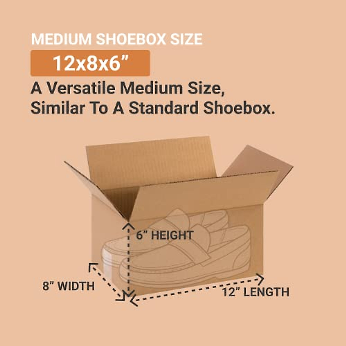 AVIDITI 12 x 8 x 6 Corrugated Cardboard Boxes, Small 12"L x 8"W x 6"H, Pack of 25 | Shipping, Packaging, Moving, Storage Box for Home or Business, Strong Wholesale Bulk Boxes