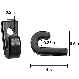 JJHXSM 16pcs J Shape Down Hooks Nylon J-Hooks Lashing Hooks for Kayak Bungee Cord Canoes Boats, Black