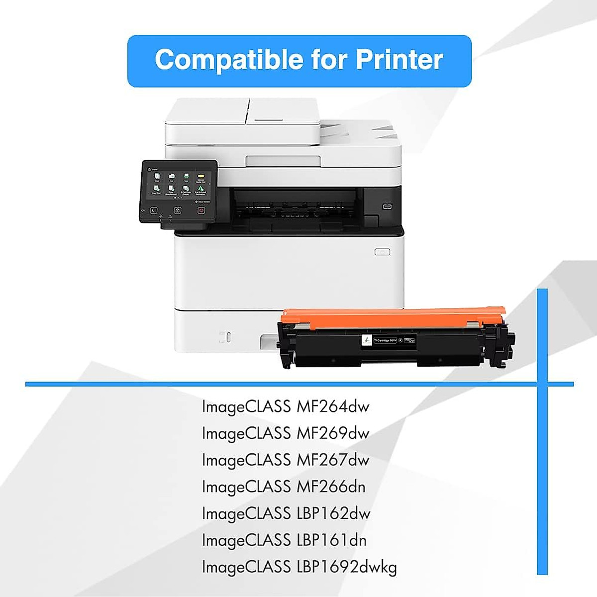 TRUE IMAGE Compatible Toner Cartridge Replacement for Canon 051H 051 MF267dw CRG051 CRG-051 CRG051H ImageCLASS MF264dw MF269dw LBP162dw LBP161dn LBP1692dwkg MF266dn MF263dn Printer (Black 2-Pack)