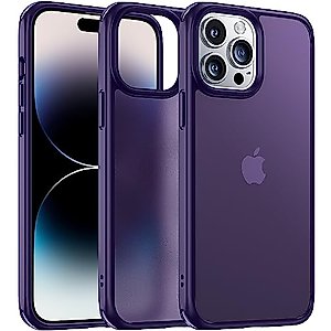 Alphex 8 Colors for iPhone 14 Pro Max Case, 12FT Military Grade Drop Protection, Silky & Non-Greasy Feel, Pocket Friendly, Thin Slim Phone Cover for Men Women 6.7 Inch - Deep Purple