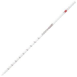 Globe Glass, Serological Pipette, Reusable, 1mL, Class A, to Deliver (TD), 0.1 Graduations, Red Band, 6/Box