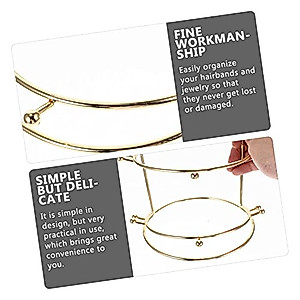 Cabilock 3pcs Three-Tier Towers Alloy Golden Girls Holder Tree Headband Holders Ties Organizer Women Band Necklace Head and Bride Hoop Storage Accessories Stand Supplies Gifts Layer for