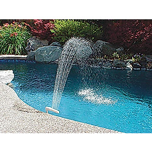 Poolmaster 54507 Spa and Swimming Pool Waterfall Fountain, For Pools with 1.5-Inch Threaded Return Fitting