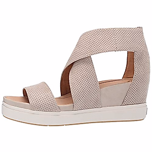 Dr. Scholl's Shoes Women's Sheena Wedge Sandal, Oyster Microfiber Perforated, 9.5 US