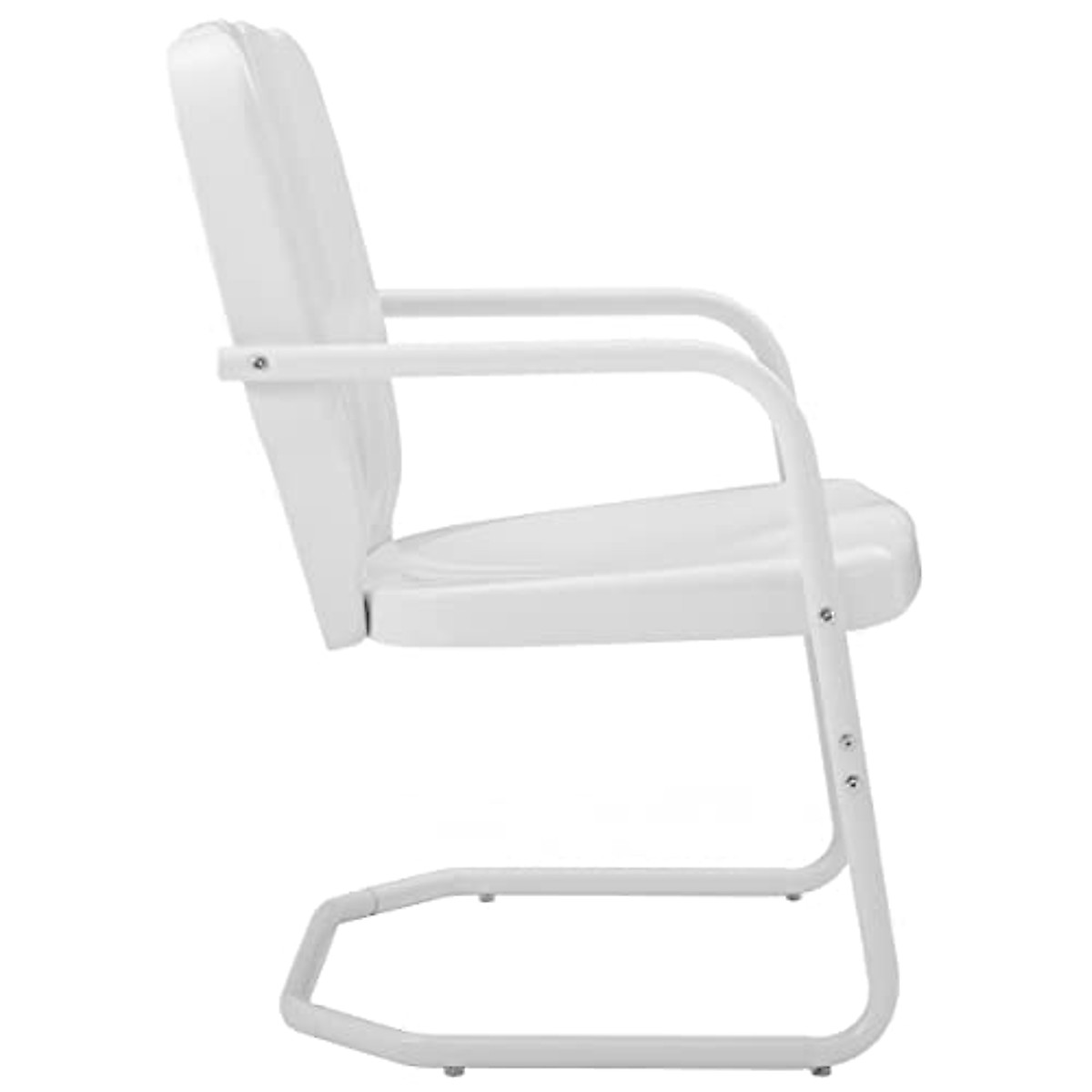 Crosley Furniture CO1031-WH Ridgeland Retro Metal Chair, White Gloss, Set of 2