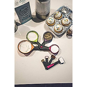 Collapsible Measuring Cups and Measuring Spoons | Portable Food Grade Silicone Measurement Cup Set for Liquid & Dry Food | Baking & Cooking | Kitchen Utensils | Dog Food & Camping & Kids Measuring Cup