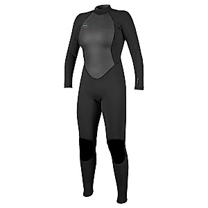 O'Neill Women's Reactor-2 3/2mm Back Zip Full Wetsuit, Black/Black, 8S