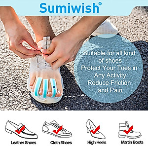 Sumiwish Foam Toe Separators, 10 Pack Breathable Toe Spacers, Reduce Friction and Relieve Corns Pain, Overlapping Toes Corrector - (Blue)