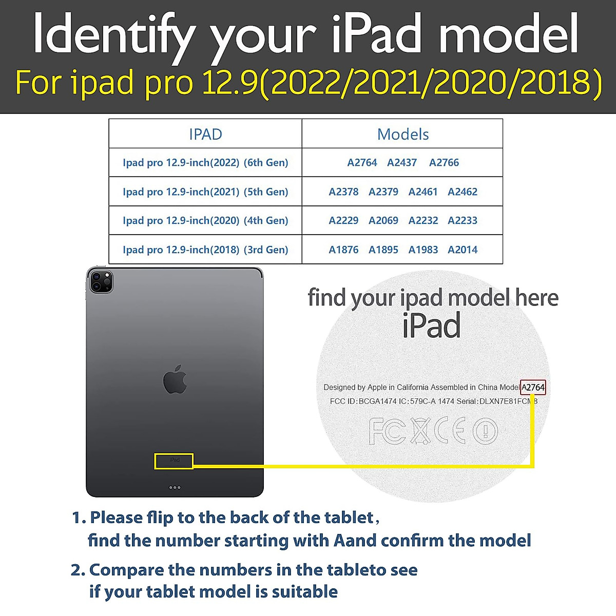 Gexmil Leather Case for iPad Pro 12.9 Inch 6th/5th/4th/3rd Generation 2022/2021/2020/2018 Genuine Leather Folio Cover Shockproof with Pencil Holder,Auto Sleep/Wake,Anti-Slip,Butterfly Pattern