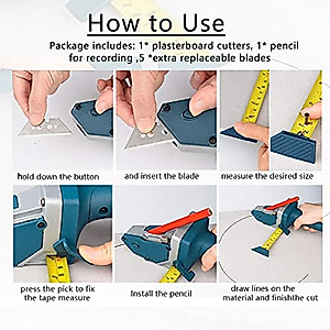 Usoway ,Gypsum Board Cutting tool Drywall Cutting Artifact Tool with Scale toohr Woodworking Scribe Woodworking Cutting board tools(2 pack