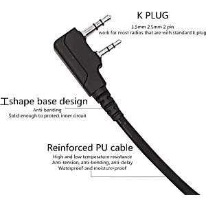 WODASEN Military U94 PTT Adapter Tactical Headset Push to Talk Connector 7.1mm TP-120 to 2 Pin Walkie Talkie for Baofeng UV-5R UV-82 UV-82hp BF-888s AR-152 Archsell AR-5 Kenwood Radio NATO-US Wiring