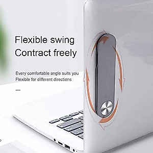 Magnetic Laptop Phone Holder | Side Mount Clip Stand Computer Monitor Expansion Bracket Slim Portable Foldable Smartphone Improve Office Efficiency, Silver
