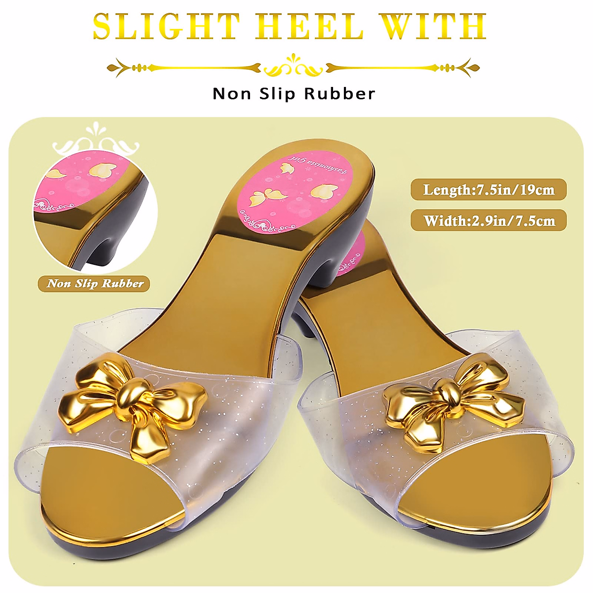 Latocos 17 Pcs Girls Princess Dress Up Trunk Role Play Cosplay Set with Princess Shoes Crown Accessories Princess Costume for Kids Age 3-6 Years