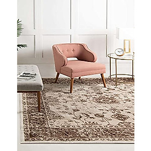 Unique Loom Rushmore Collection Area Rug - Lincoln (5' 3" Square, Cream/Beige)
