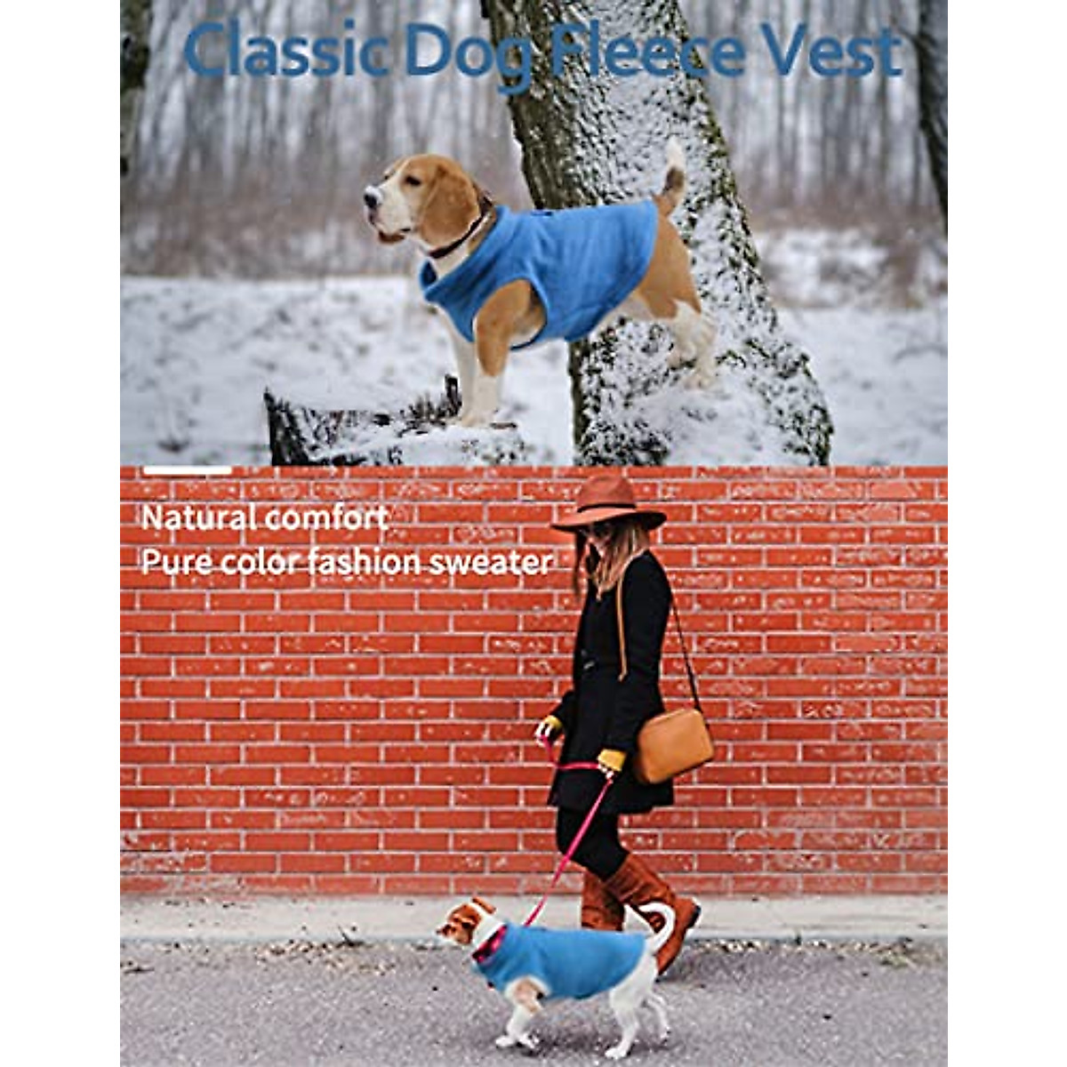 Oomiibe Winter Pet Dog Clothes Puppy Clothing French Bulldog Coat Pug Costumes Jacket Dog Cold Weather Coats for Small Dogs Chihuahua Vest (Small,Blue)