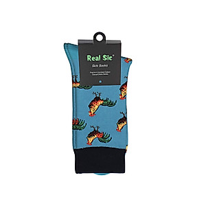 Real Sic Fun Socks for Men and Women - Cozy Cotton Dress Socks with Colorful Designs - Cool, Casual, Pet Patterned (Rooster/Cock)