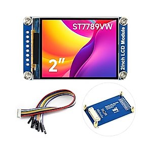 waveshare 2inch LCD Display Module, Compatible with Raspberry Pi/Pi zero/Arduino/Esp32, with ST7789 Driver, 262K Color, IPS Screen, 240×320 Resolution, SPI Interface
