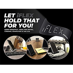 iFLEX Mini Flexible Phone Holder for Travel, Work and Home – This Travel Cell Phone Stand is The Perfect iPhone Holder and Works with Any Smartphone – Non-Slip Grip, Strong and Durable - Black