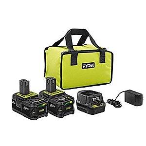 18-Volt ONE+ Lithium-Ion High Capacity 4.0 Ah Battery (2-Pack) Starter Kit with Charger and Bag P197