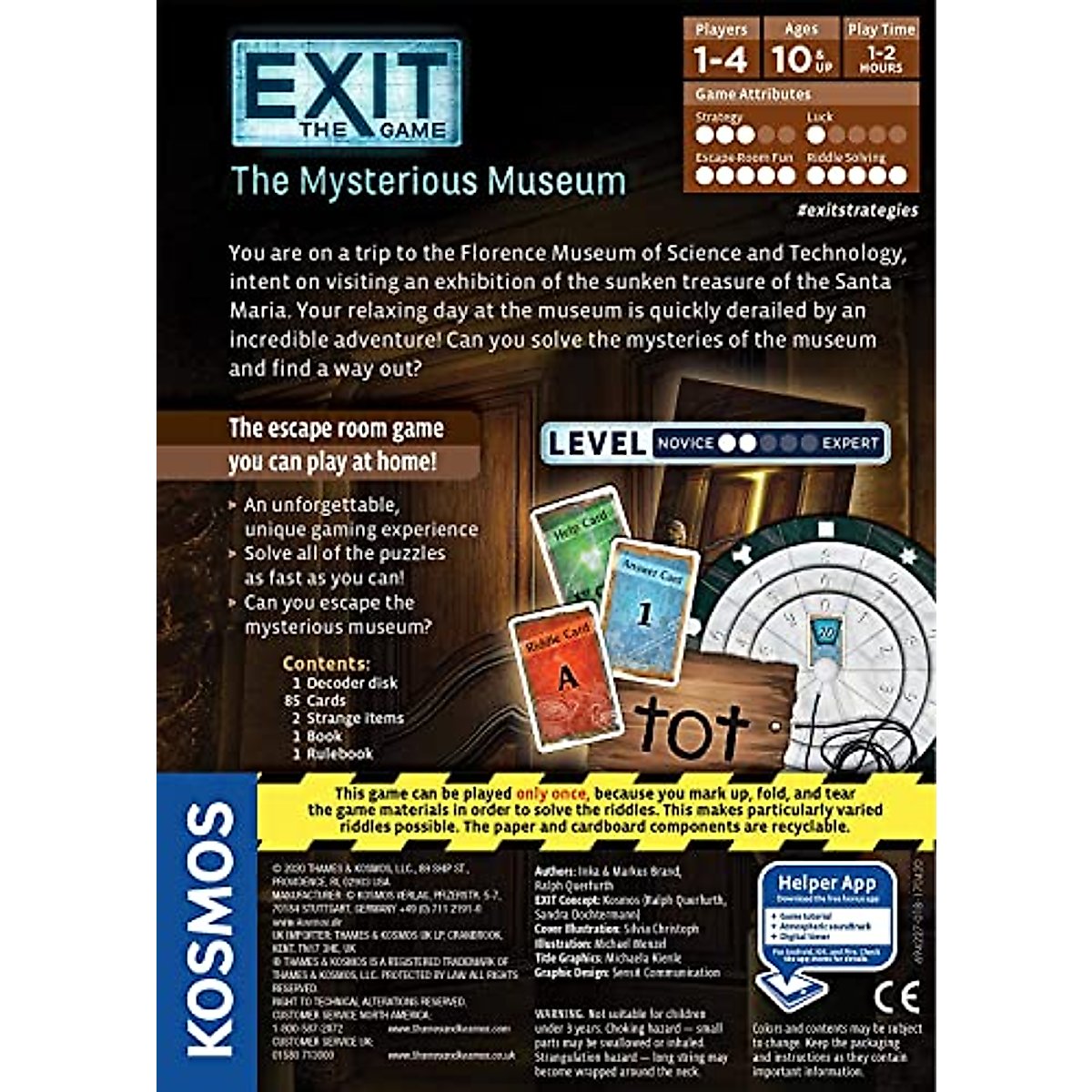 Exit: The Mysterious Museum | Exit: The Game - A Kosmos Game | Family-Friendly, Card-Based at-Home Escape Room Experience for 1 to 4 Players, Ages 10+