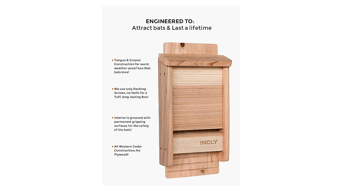 INCLY Bat House Kit: Easy Outdoor Shelter for Bats