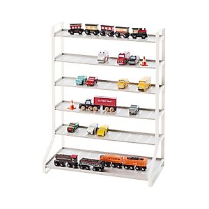 YAMAZAKI Parking Garage Home Train Hotwheels Model Car Display | Kids Steel | Toy Storage, One Size, White