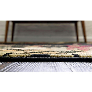 Unique Loom Barnyard Collection Area Rug - Farm (5' 3" Octagon, Black/ Cream)