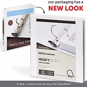 Office Depot® Brand Heavy-Duty D-Ring View Binder, 2" Rings, 54% Recycled, Purple