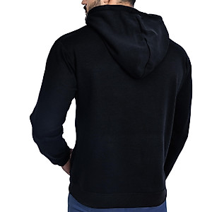 Sleepdown Essentials Hoodies for Men, Ultra Soft Cotton-Blend Long-Sleeve Warm Pullover Sweatshirt Hoodie Cozy Plain Stylish Men's Fleece Hooded Sweatshirts - Large, Black