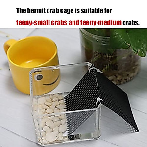 JILINWEI Hermit Crab Water Tank, Hermit Crab Aquarium Salt Water Pool Crab Cage Accessories with Climbing Ramp for Small or Medium Hermit Crab Habitat