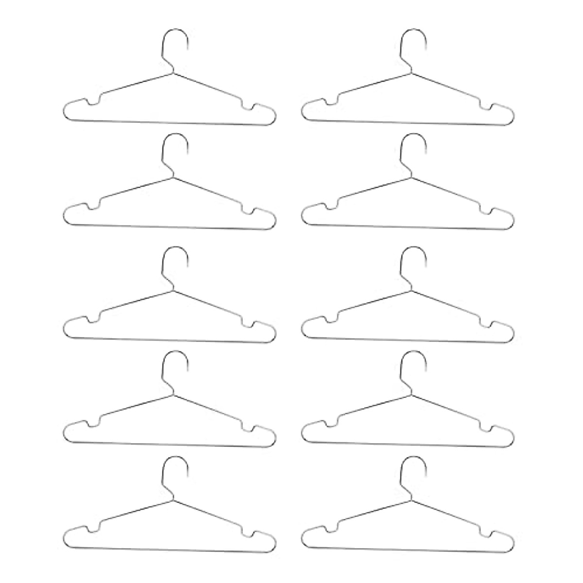 Metal Coat Hangers, Strong Heavy Duty Stainless Steel Wire Hangers 10 Pack, Clothes Hangers for Closet Clothing Shirt Suit Pant, 15.7 Inch