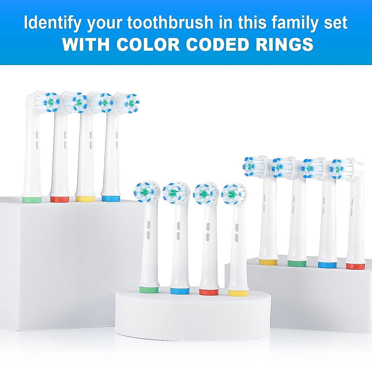 HOMMYARK Sensi Ultrathin Toothbrush Replacement Brush Heads 12 Pack for Oral B Braun Electric Toothbrush with 2 Pcs Brush Head Replacement Protection Covers