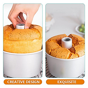 BESTonZON Angel Cake Baking Pan 4 Inch Non-stick Food Cake Pan Chiffon Tube Donut Mold Pound Cake Pan Mold Baking Tin for Cake Muffins Biscuit Bagels Baking