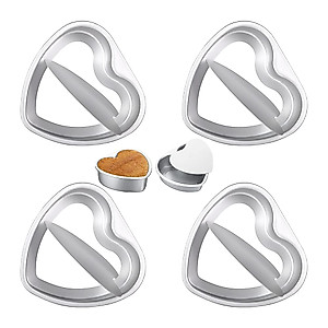 XIGUI 4 Pieces Heart Shaped Cake Pans-4 Inch Cake Pans-with Removable Bottom Cake Dessert Baking Mould- for Kitchen Birthday Valentine Day Wedding