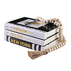 Decorative Books for Home Decor,3 PiecesTravel Themed Decorative Books Set,Modern Gold Foil Decorative Books Stack,Real Hardcover Decor Books,for Any Table or Shelf/Living Room/Bedroom/Entryway