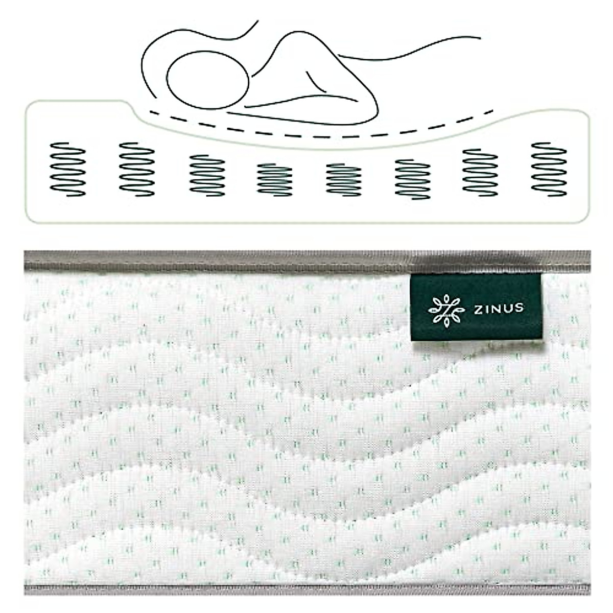 Zinus 6 Inch Foam and SpringMattress / CertiPUR-US Certified Foams /Mattress-in-a-Box, Twin, White