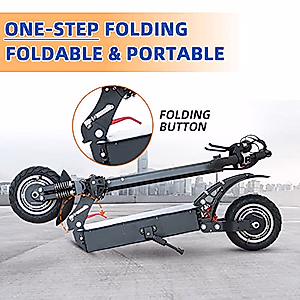 AJOOSOS X700 Electric Scooter, 52V 2600W Dual Motor, 45 MPH Electric Scooter Adults Max Speed, 10” Pneumatic Tires, Dual Suspension, Waterproof, Foldable Scooter Electric for Adults