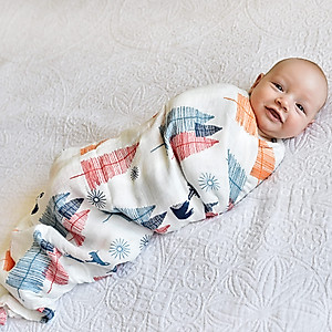Ruby Star Swaddle Blanket, Muslin Swaddle Blankets, 3 Pack Receiving Blanket for Boys and Girls, 47 x 47 in