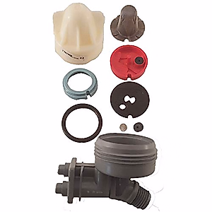 Kenmore 7187065 Water Softener Nozzle and Venturi Assembly (Replaces 7165704, WS15X10017, WS15X10034) Genuine Original Equipment Manufacturer (OEM) Part Gray and White