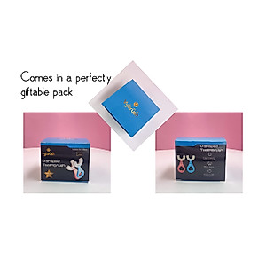 Vybrush U Shaped Toothbrush Kids 2-6 Whole Mouth Infant Toothbrush with 360° Food Grade Silicone Head and a Shampoo Toddler Brush Massager in Cool Pink & Blue Heart Styles in a Giftable Pack