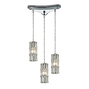 ELK Lighting 31487/3 Cynthia Collection 3 Light Chandelier, Polished Chrome, 10"W x 8"H