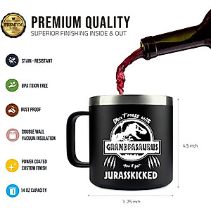 Edizzone Funny Grandpa Mug (Grandpasaurus) Grandpa Gifts - Best Grandpa Birthday Gifts - Gifts for Grandpa From Granddaughter Grandson - Great Grandpa Gift for Fathers Day