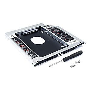 New 2nd HDD SSD Hard Drive Caddy for Apple MacBook Pro Mid-2009 Core 2 Duo 13 Inch Laptop A1278 MB990LL/A MB991LL/A, SATA3 Second Solid State Drive Enclosure, CD DVD SuperDrive Optical Bay Replacement