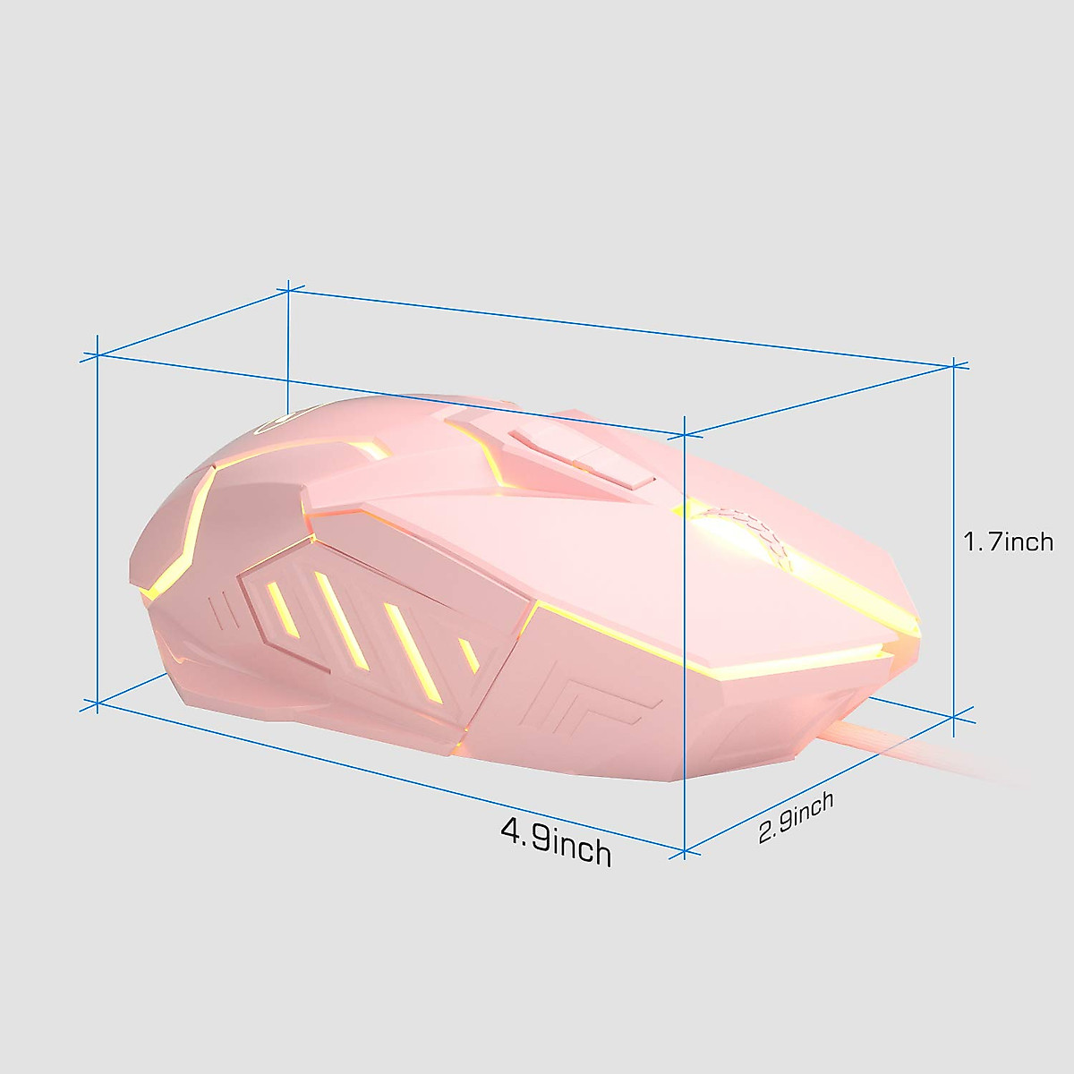 MageGee G10 Gaming Mouse Wired, 7 Colors Breathing LED Backlit Gaming Mouse, 6 Adjustable Speeds, Ergonomic Optical Computer Mouse with 7 Buttons for Windows PC Gamers